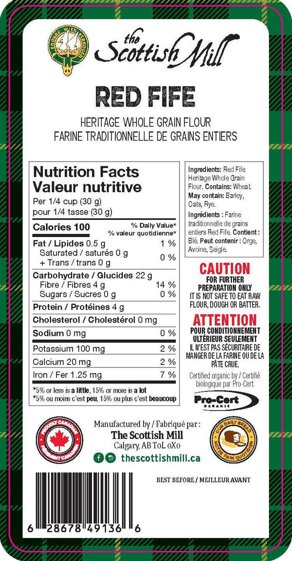 Organic Red Fife Flour, Whole Grain - Heritage – The Scottish Mill