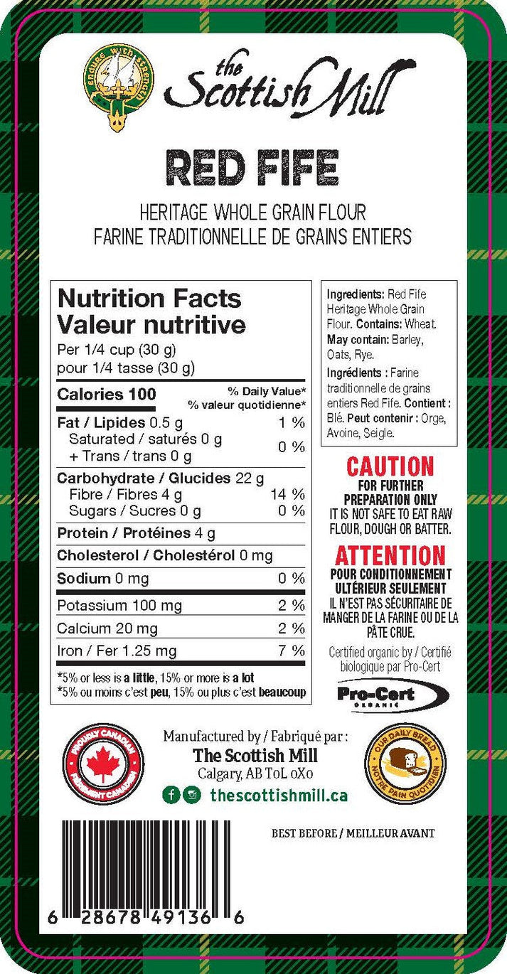 Organic Red Fife Flour, Whole Grain - Heritage – The Scottish Mill